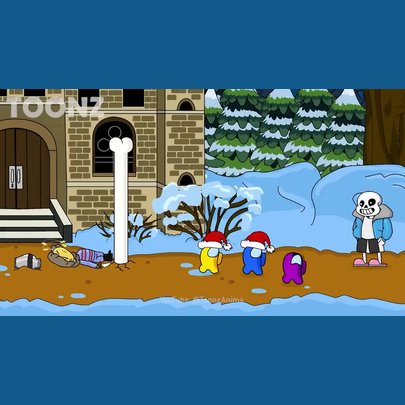 AMONG US & FRISK vs SANS & PAPYRUS _ Toonz Animation by Javier Perezg ...