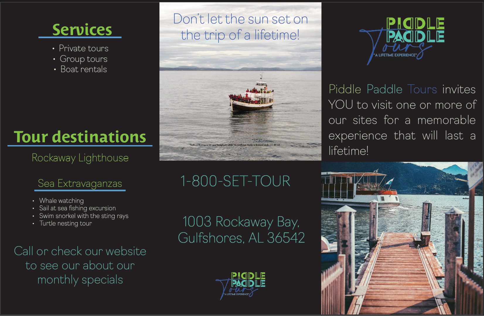 Brochure for Piddle Paddle Tours by Julianne Klucka - on Twine.