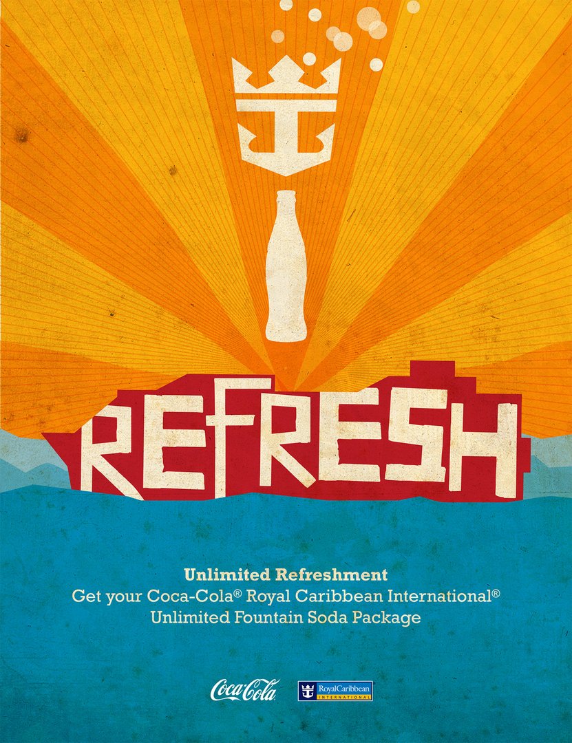 CocaCola and Royal Caribbean "Refresh" campaign poster by emfstudio ...