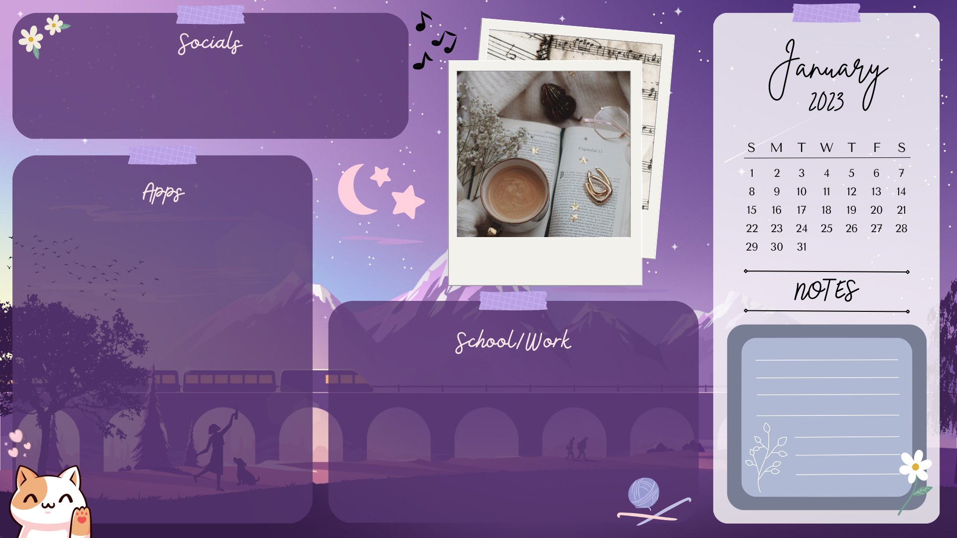 Desktop Wallpaper Organizer Layout by Moonflower - on Twine.