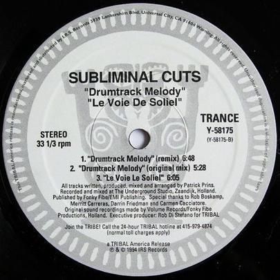 Subliminal Cuts - Drumtrack Melody (Dj Aris Jr.'s Original Edit) by ...