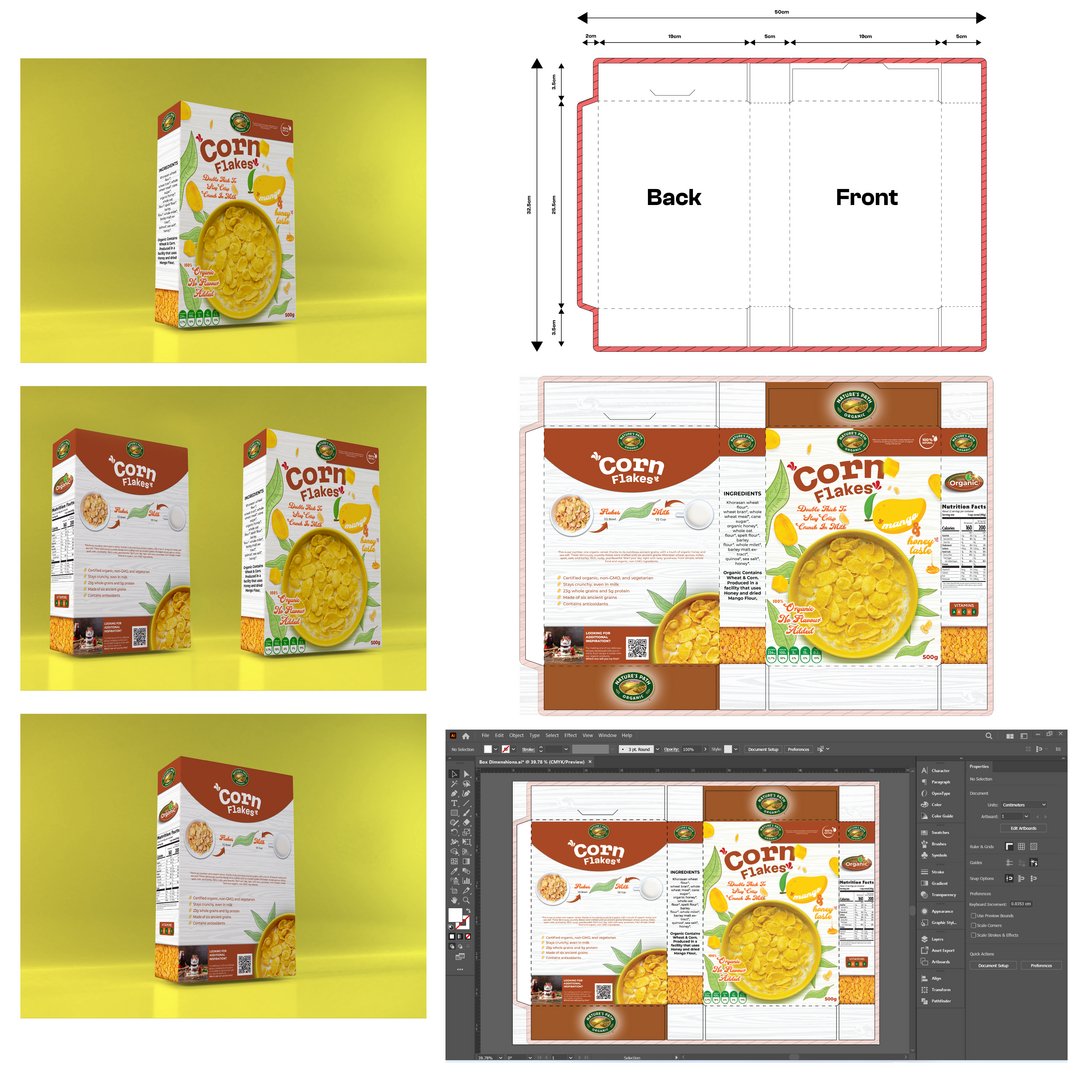 Corn Flakes Box Packaging Design by JunaidDZNR - on Twine.