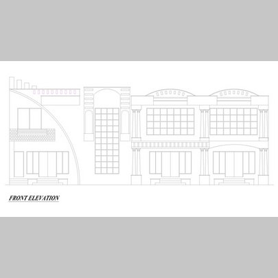 Marrage Hall Front Elevation In 2D Lines by shahidyaseen - on Twine.