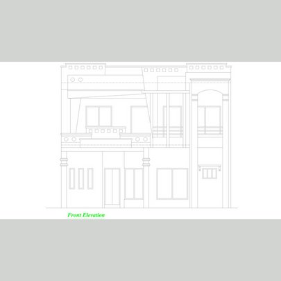 Home Front Elevation In 2D Lines by shahidyaseen - on Twine.