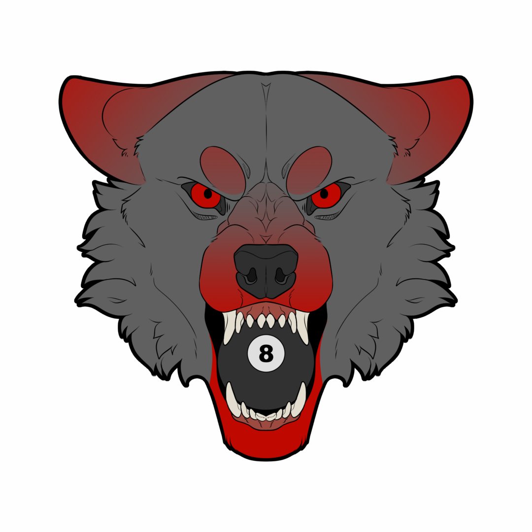 Wolf Biting 8-Ball Logo Design by Kris Porter (Kriwolf) - on Twine.