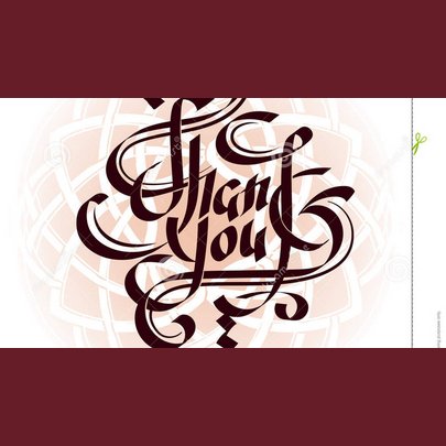 Thank you lettering logo with calligraphic and infographic background ...