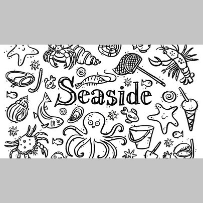 Seaside Coloring Sheet by EMH1 - on Twine.
